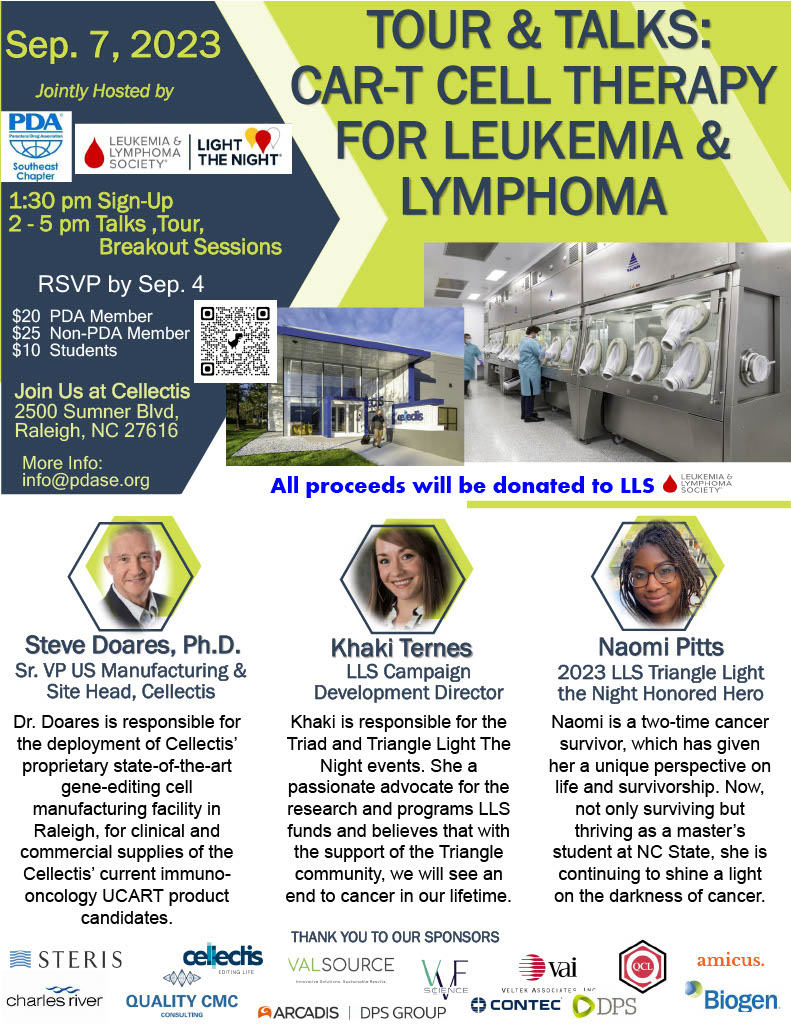 PDA Southeast Chapter: Tour & Talks: CAR-T Cell Therapy for Leukemia ...